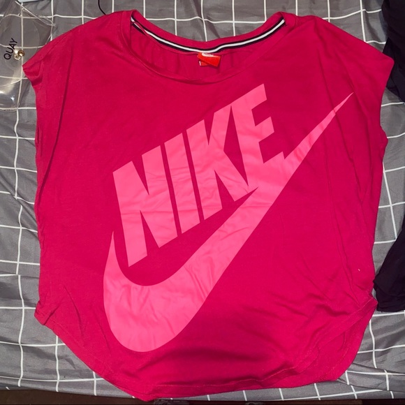 Nike | Tops | Hot Pink Nike Swoosh Top | Poshmark